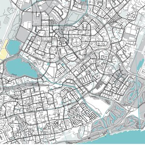 Modern City Map of Tampines, Singapore: Our Tampines Hub, Tampines Mall ...