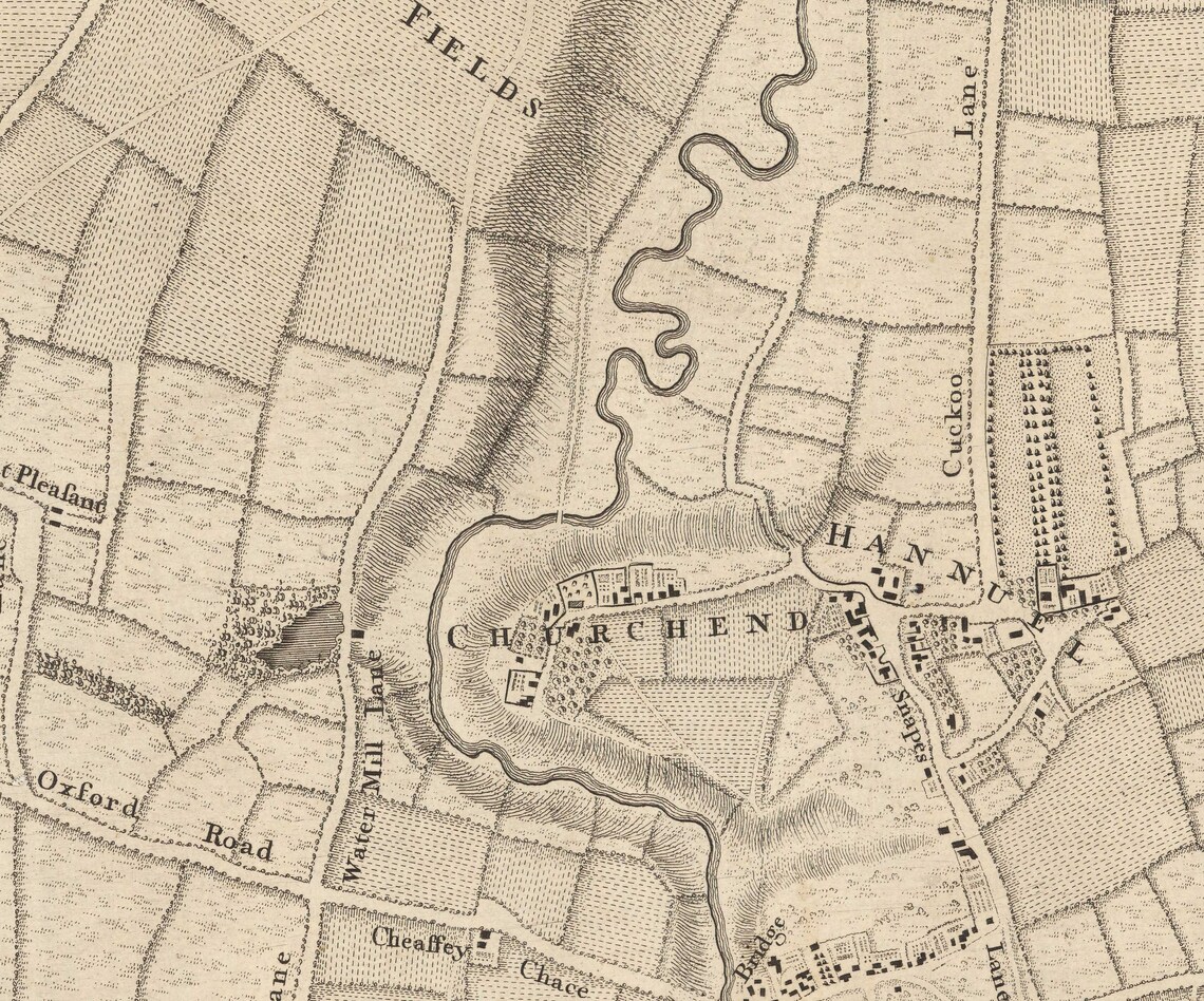 Old Map of West London in 1746 by John Rocque - Brentford, Ealing ...