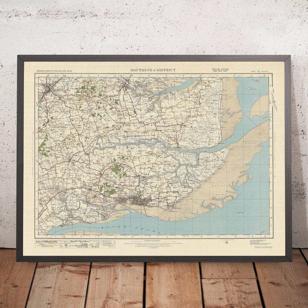 Old Ordnance Survey Map, Sheet 108 - Southend & District, 1925 ...