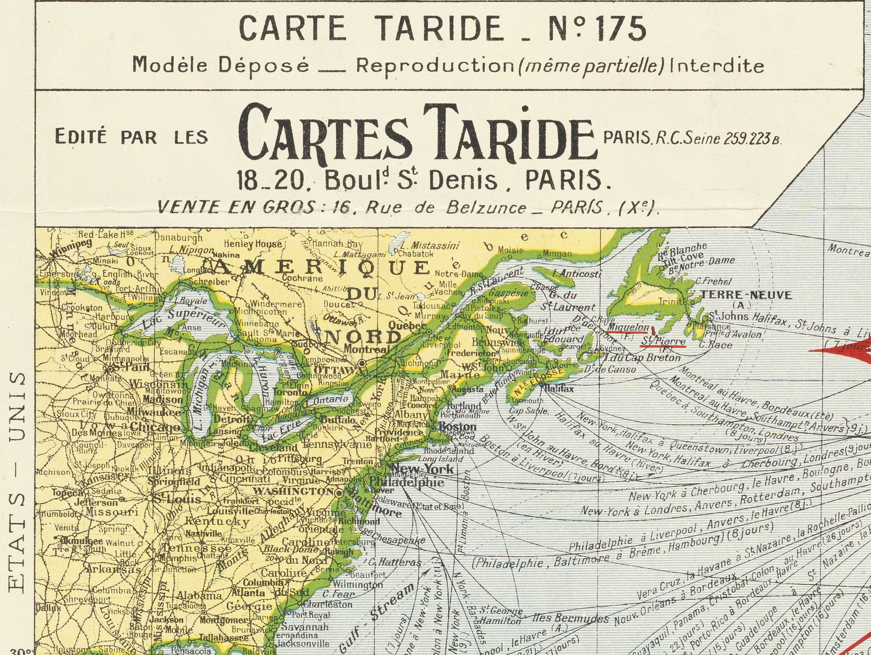 Old Map of the French Colonial Empire, 1938 by Taride - France ...