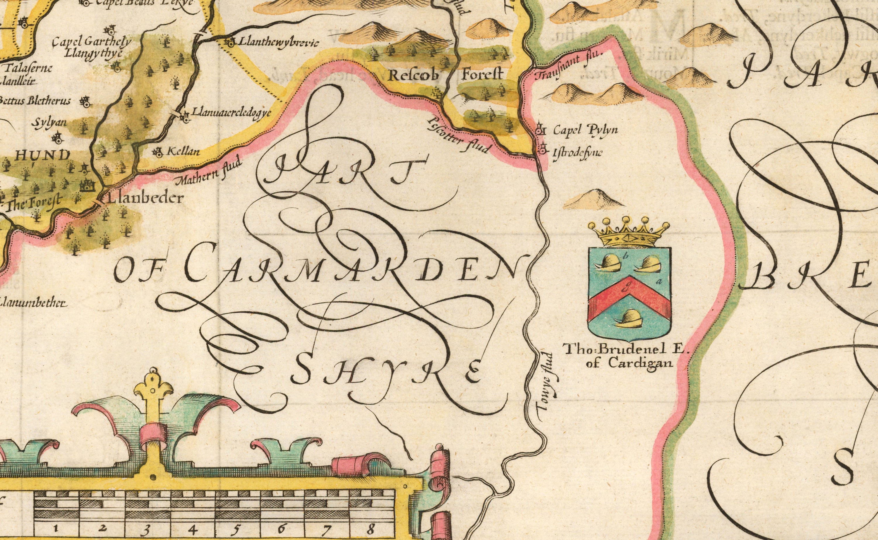 Old Map of Ceredigion Wales, 1611 by John Speed - Cardiganshire ...