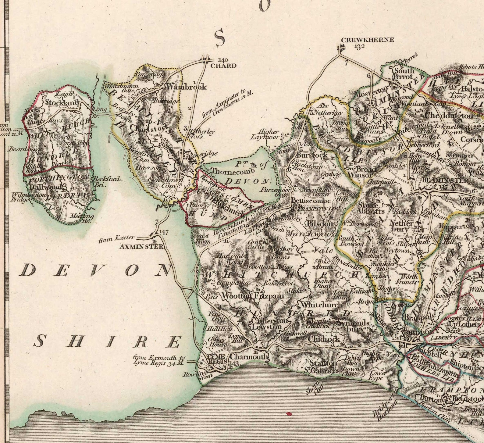 Old Map of Dorset in 1806 by John Cary - Dorchester, Poole, Weymouth ...