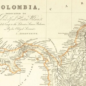 Old Map of Colombia, 1834 by Arrowsmith - Gran Colombia, Venezuela ...