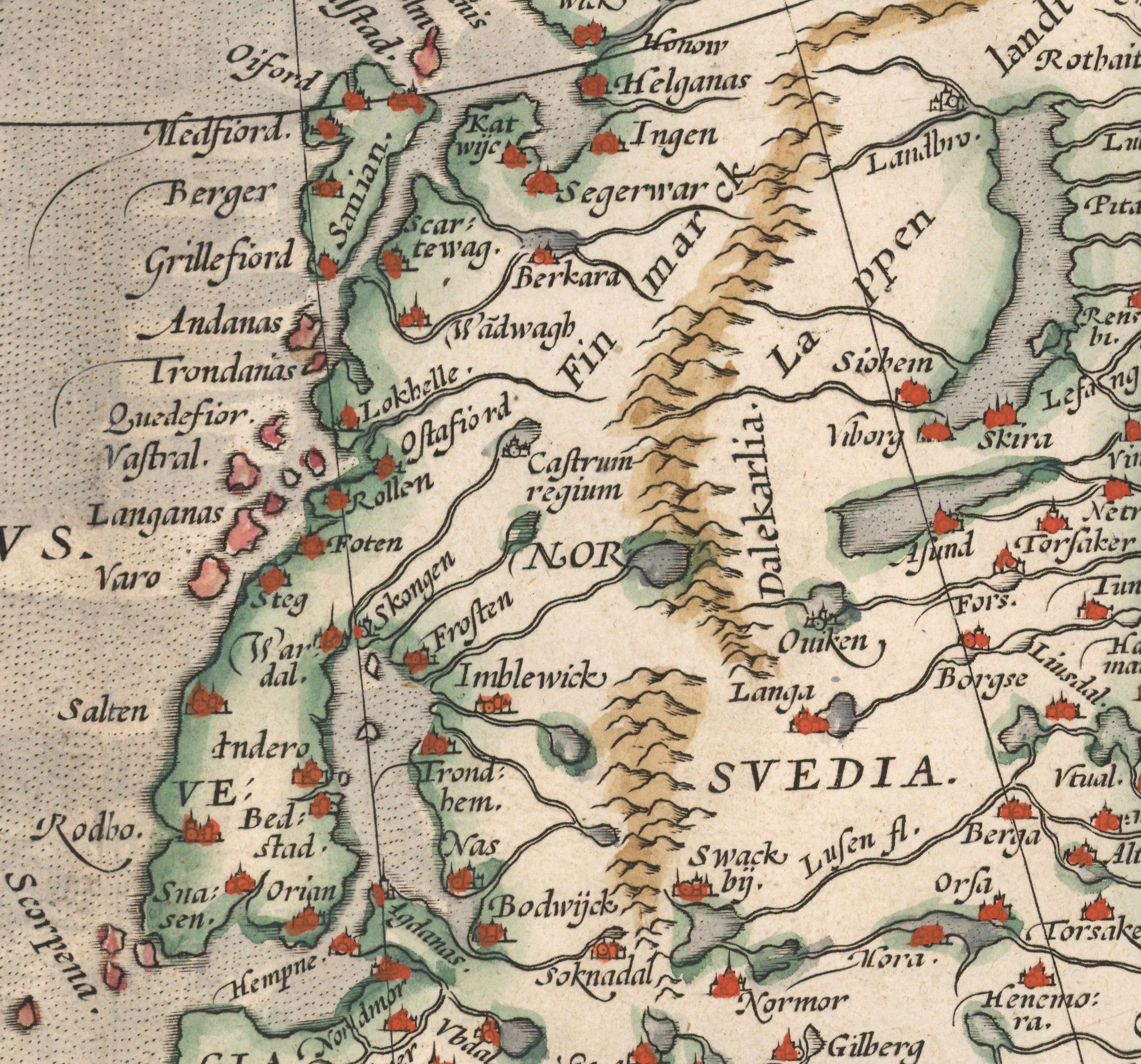 Old Map of North Sea and Atlantic 1575 With Mythical Frisland | Etsy