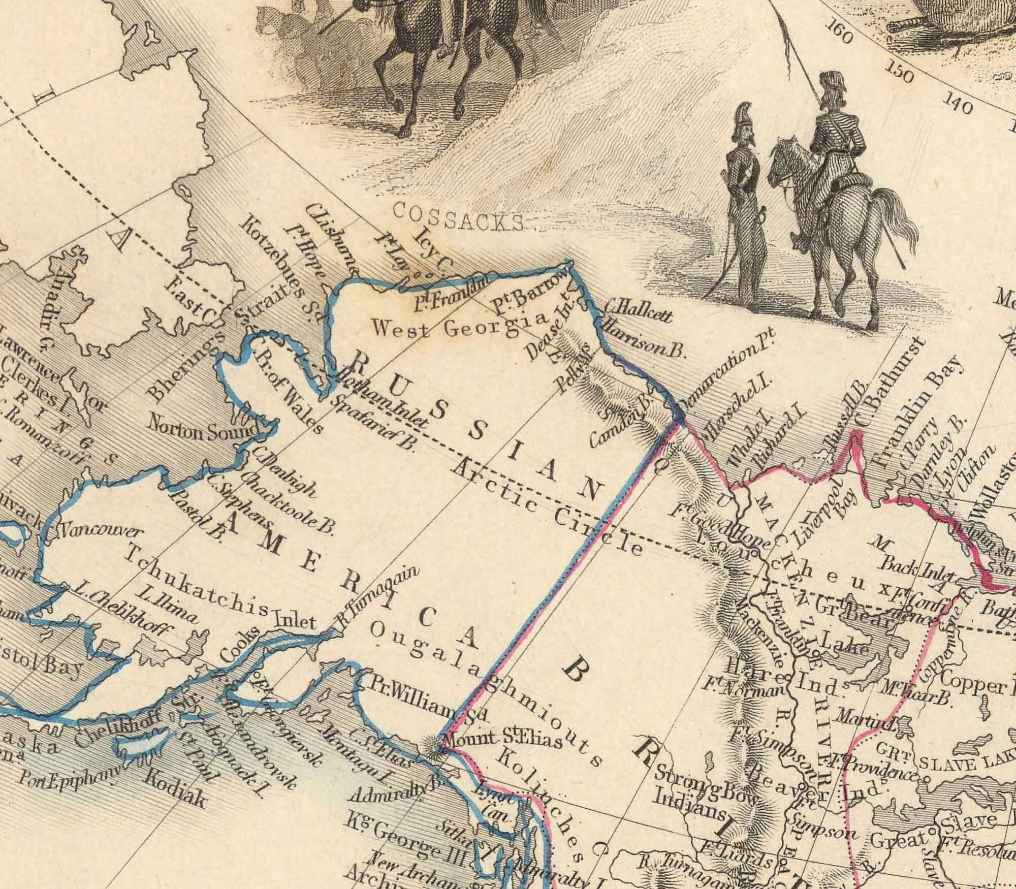 Old Map of North America 1851 by Tallis & Rapkin - Etsy