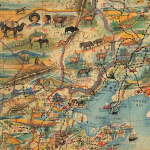 Rare Old Pictorial Map of China in 1931 by G Primakoff - Taiwan, Hainan ...
