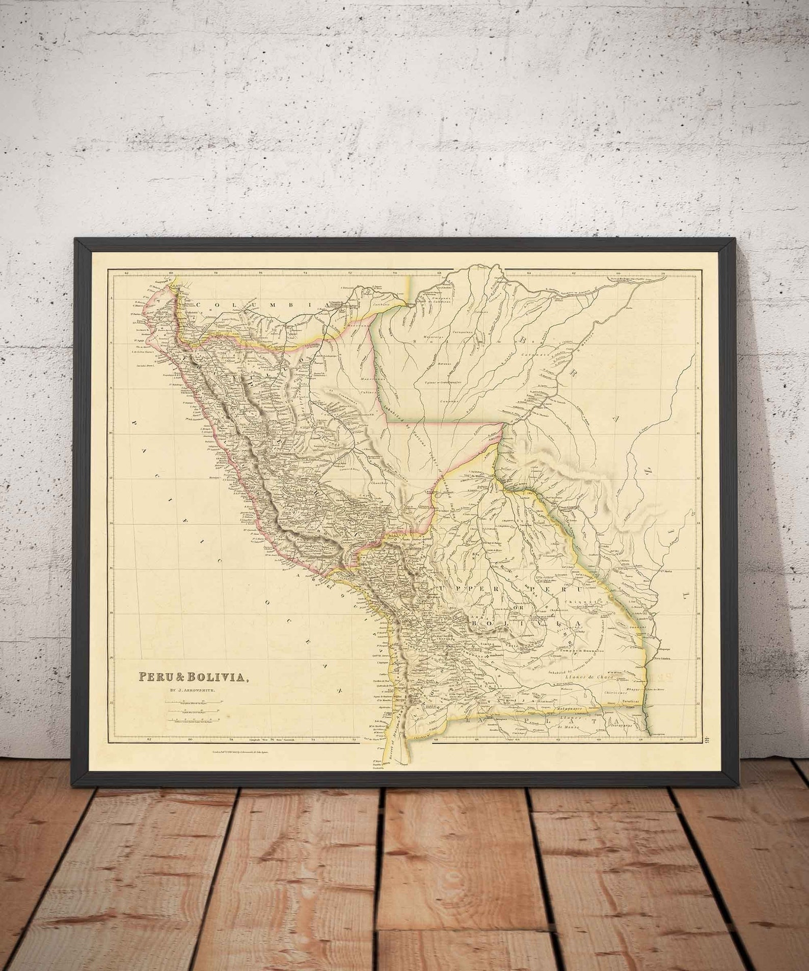 Old Map of Peru & Bolivia, 1842 by Arrowsmith - Upper Peru, Chile ...