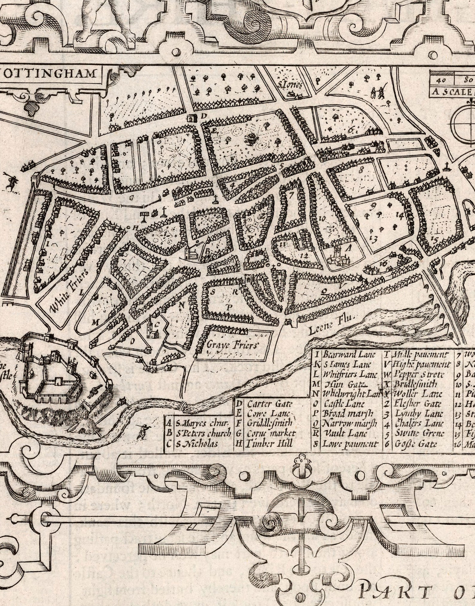Old Map of Nottinghamshire, 1611 by John Speed - Nottingham, Mansfield ...