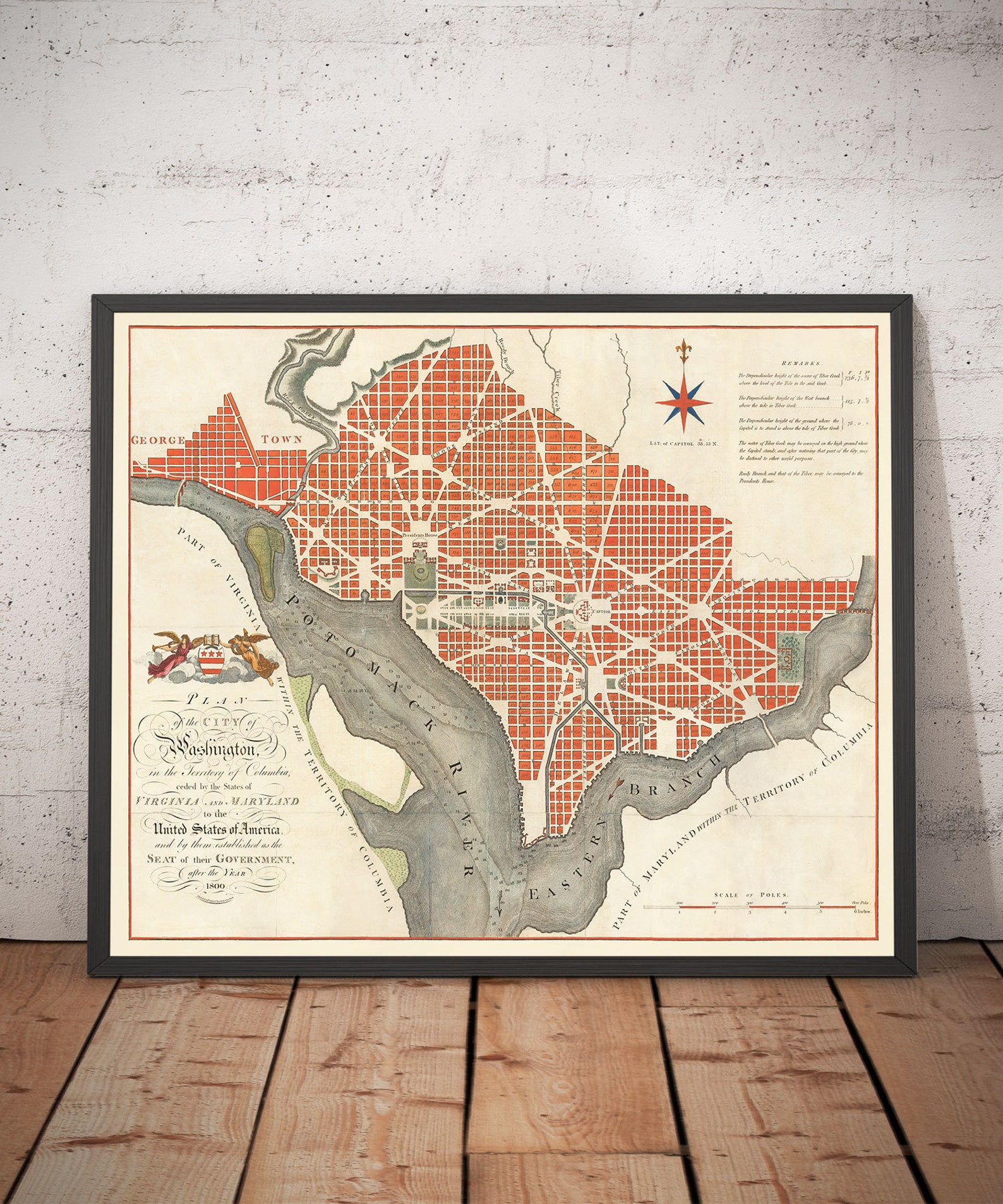 Very Old Map of Washington DC 1795 by John Russell - Etsy UK