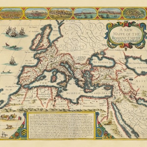 Old Roman Empire World Map, 1626 by John Speed - Rare Wall Art of ...