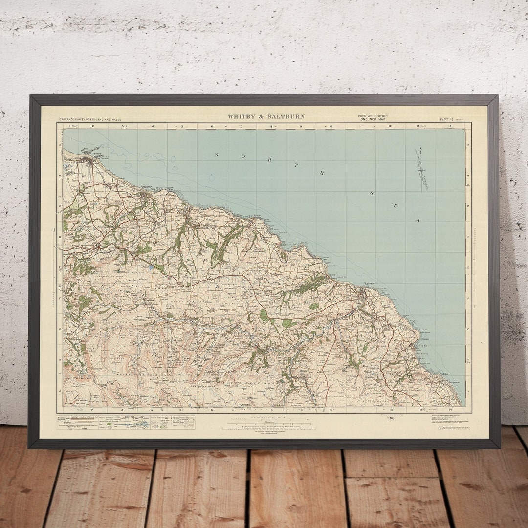 Old Ordnance Survey Map, Sheet 16 - Whitby & Saltburn, 1925: Redcar ...
