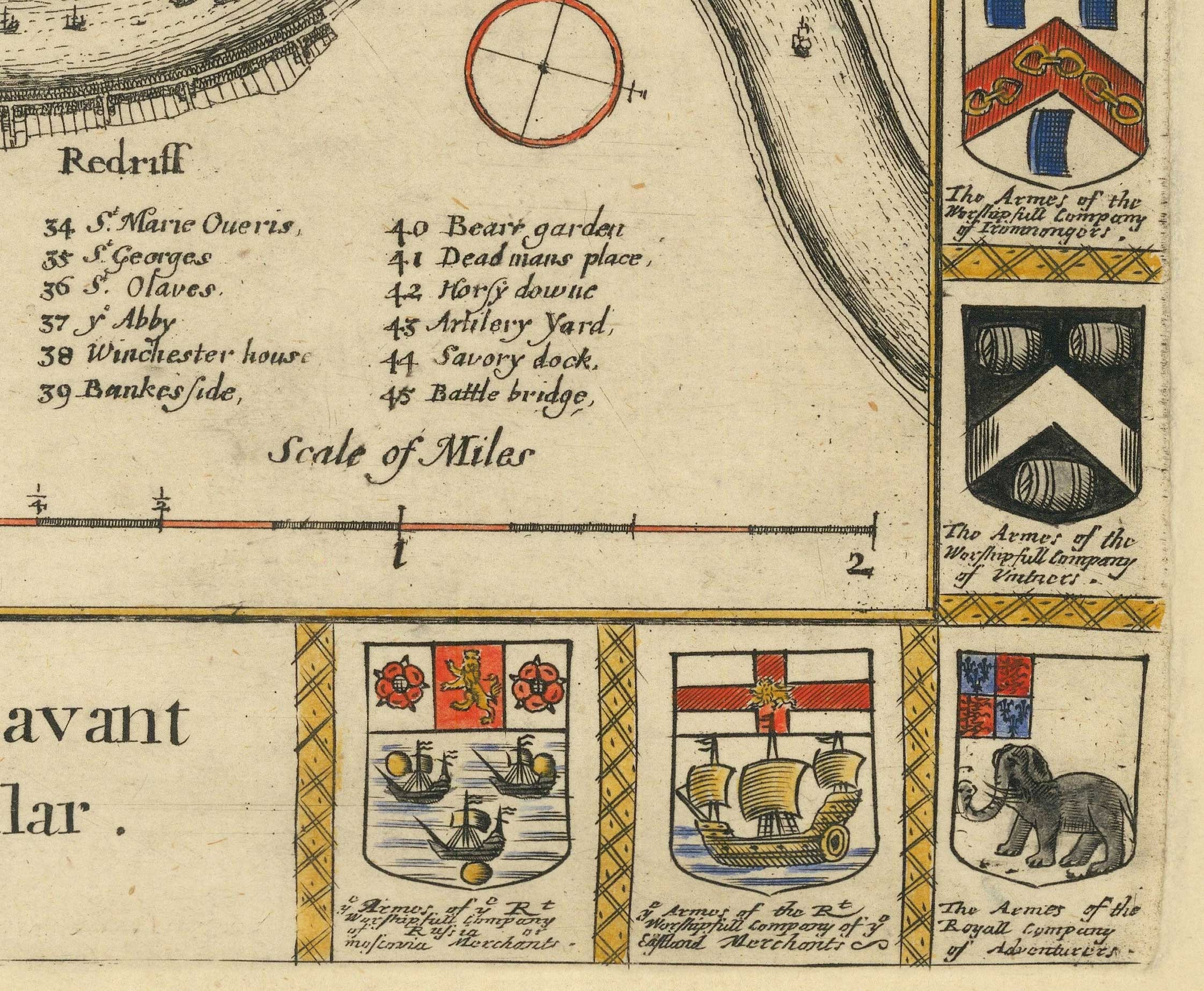 Old Map of Before the Great Fire of London, 1667 by Blome - Westminster ...