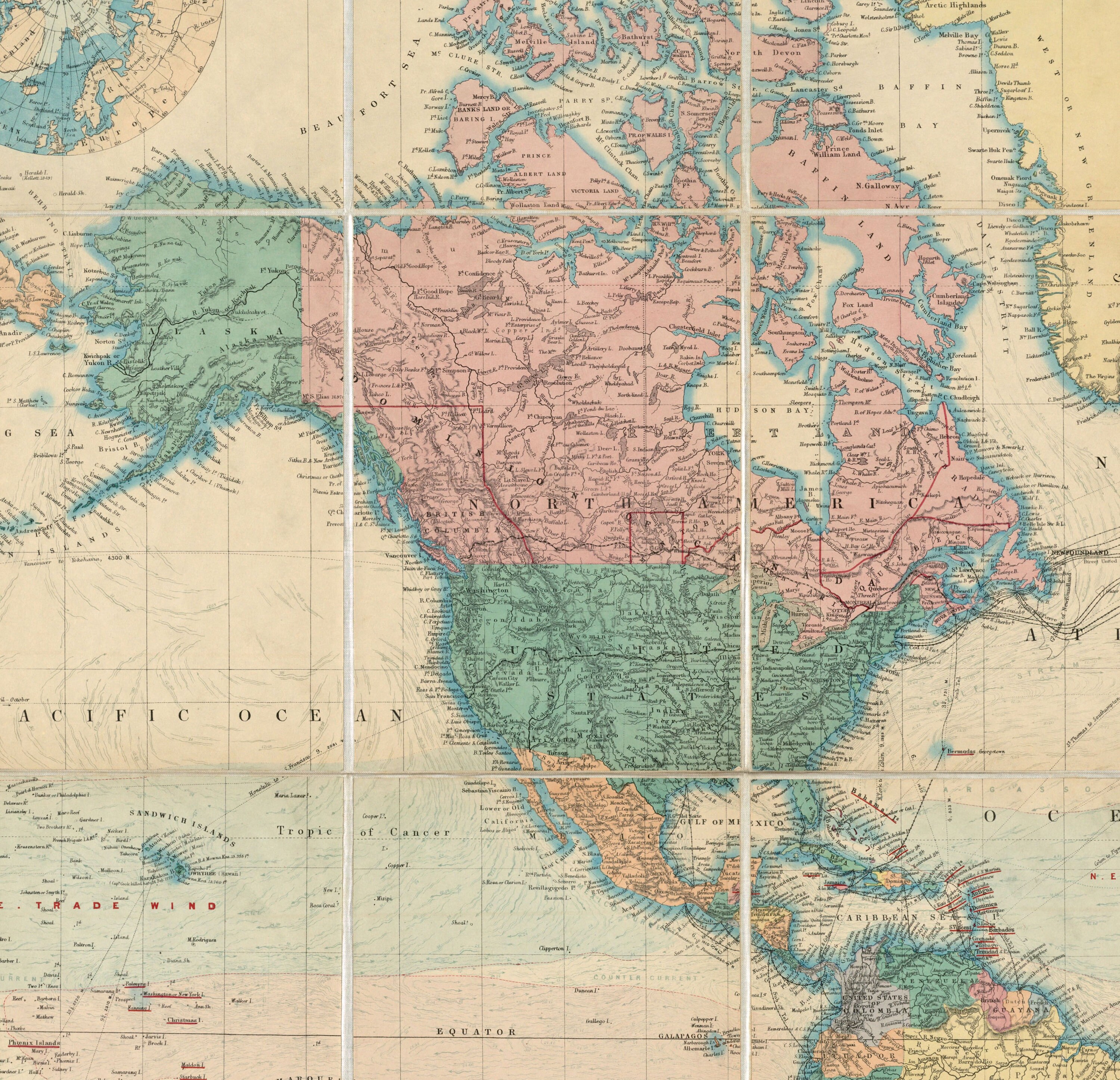 Old World Map by Stanford, 1866 - Masterpiece Vintage Atlas - Framed or ...