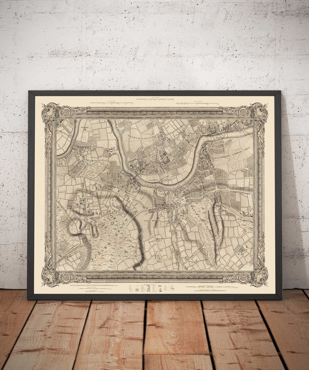 Old Map of West and South West London, 1746 by John Rocque - Fulham ...