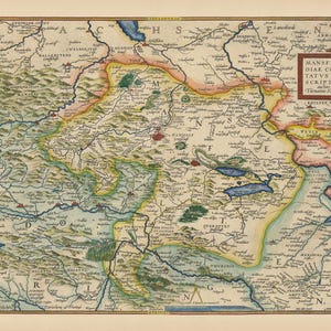 Old Map of Mansfeld District, Germany by Ortelius, 1575: Mansfeld ...