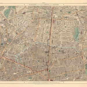 Old Map of East London, 1891- Hoxton, Haggerston, Dalston, Hackney ...