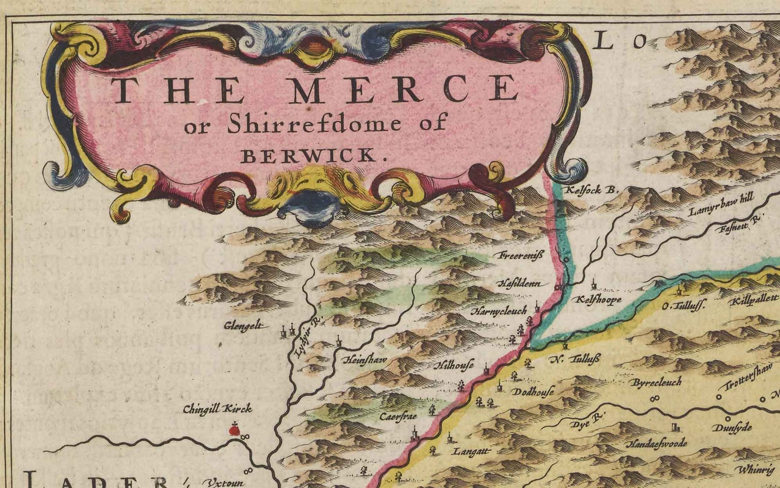 Old Map of Berwickshire in 1665 by Joan Blaeu - Eyemouth, Ayton ...
