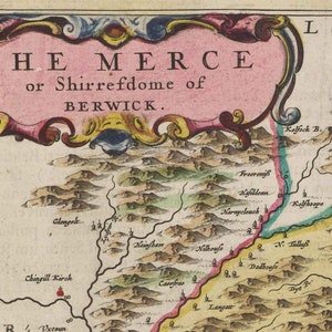 Old Map of Berwickshire in 1665 by Joan Blaeu - Eyemouth, Ayton ...