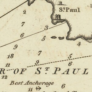 Old Habour of St. Paul in Malta Nautical Chart by Heather, 1802 ...