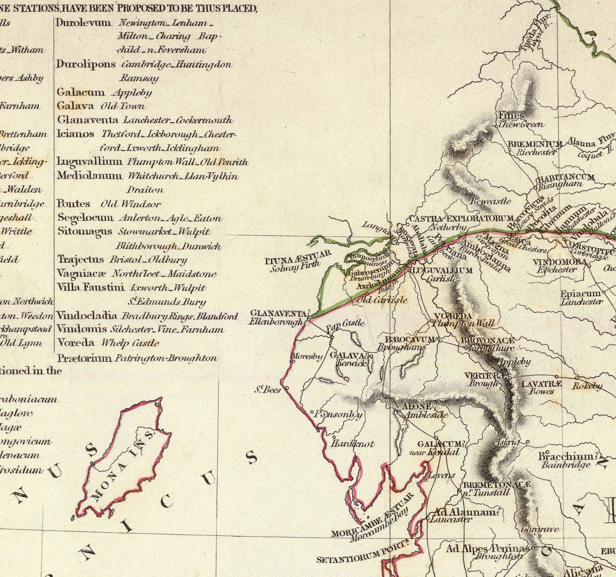 Old Map of Ancient Britain, 1834 - Roman Britannia, Celtic Tribes ...