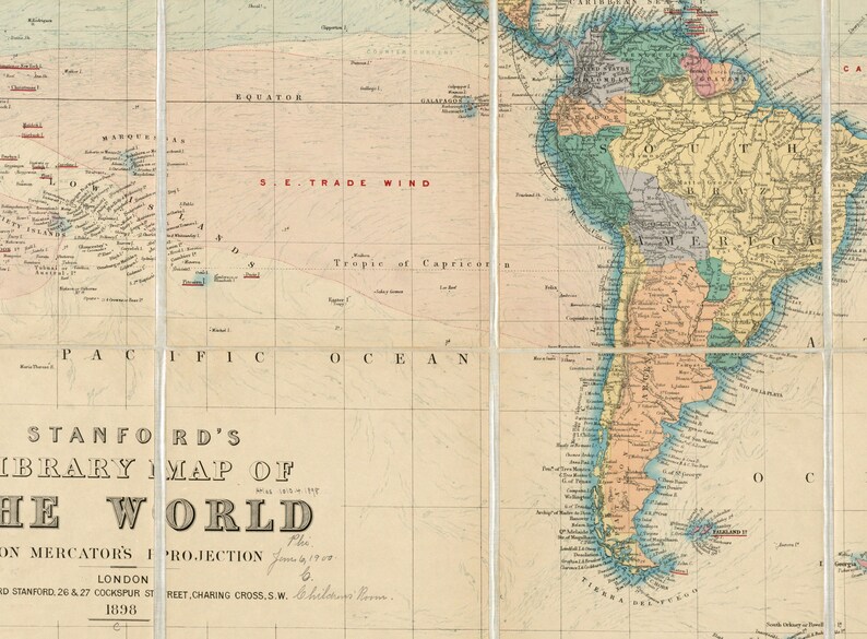 Old World Map by Stanford, 1866 - Masterpiece Vintage Atlas - Framed or ...