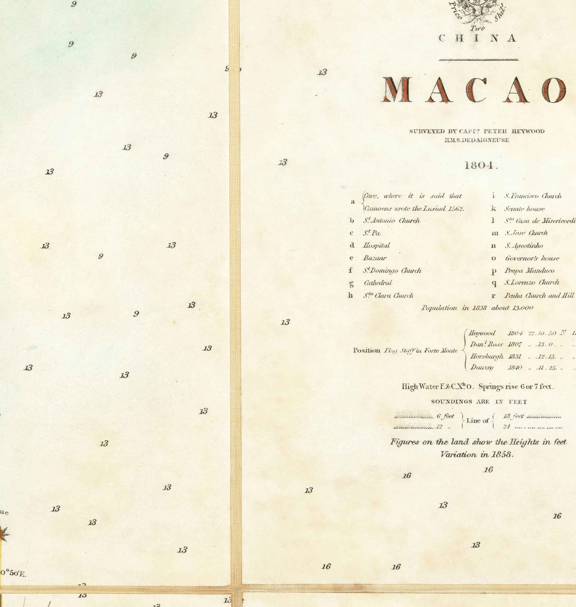 Old Map of Macao, 1840 - Colonial Portuguese Macau, Taipa, Coloane ...