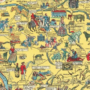 Old Historical Map of France, 1936: Stories, Battles, Landmarks, Famous ...