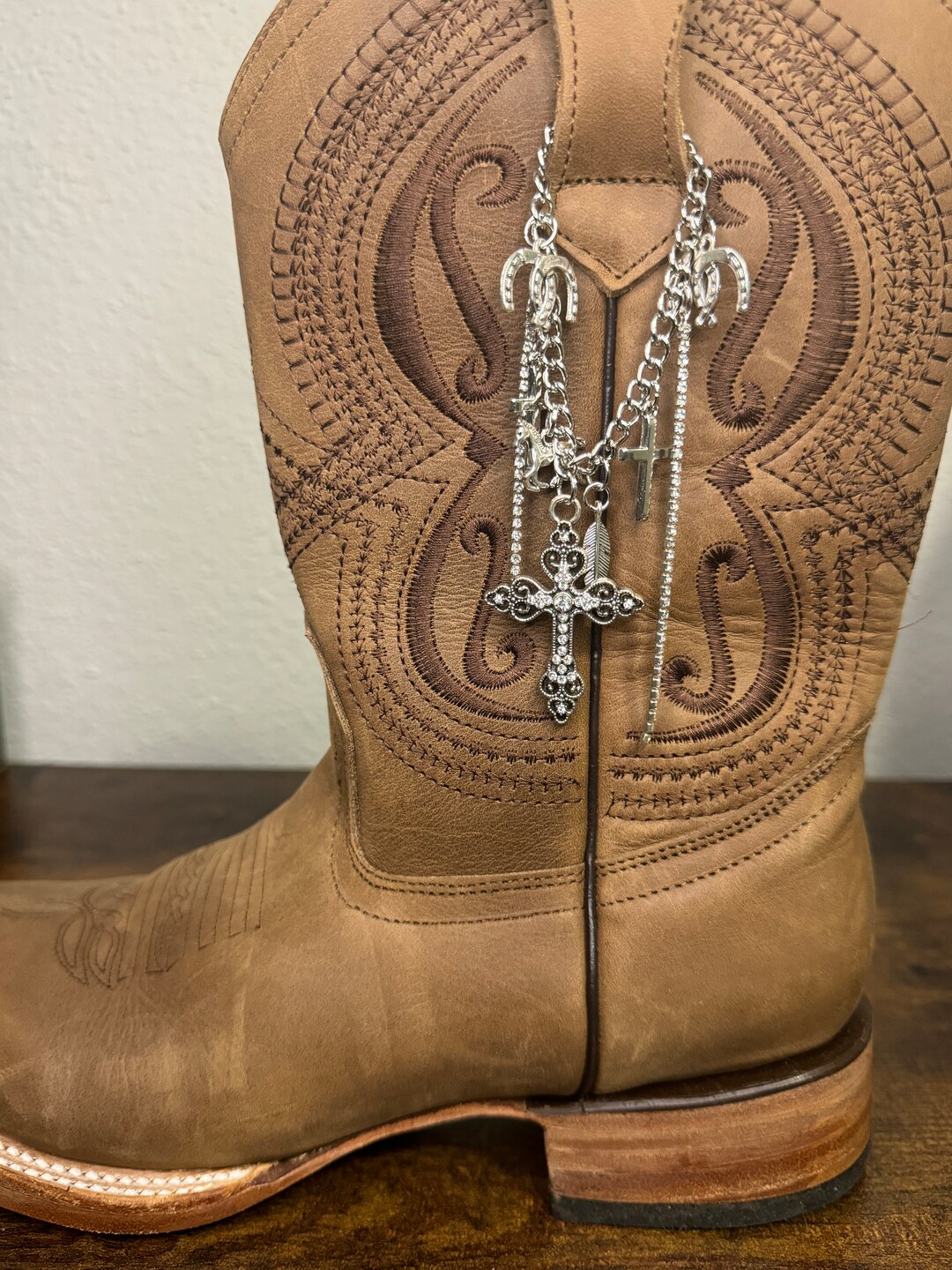 Western Boot Charm | Western-themed, Boot Bling, Boot Bracelet, Cross ...