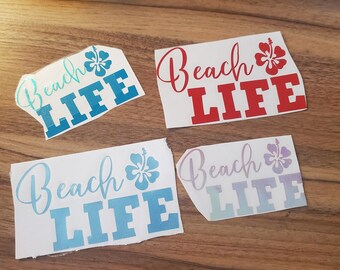 Beach Life Vinyl Decal Sticker Vinyl Sticker Glitter - Etsy
