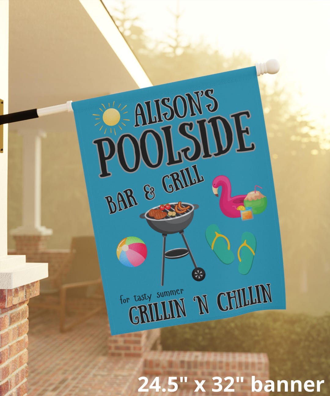 Personalized Garden & House Banner for Fun in the Sun - Custom Backyard ...