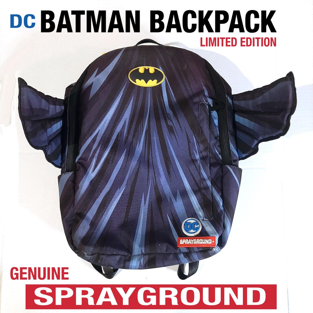 DC Batman X Sprayground Backpack With Bat Cape Wings Limited Edition ...