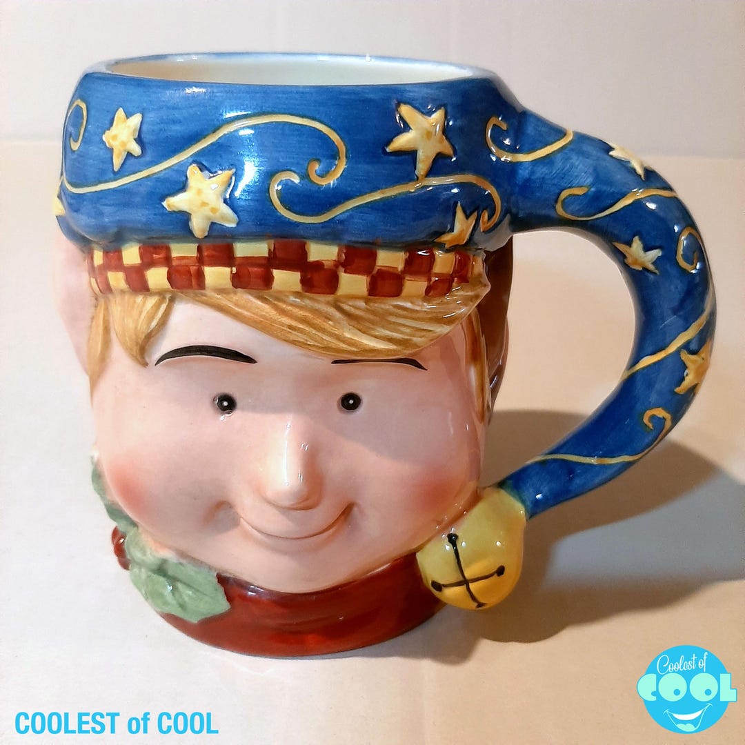 Vintage Christmas Elf Ceramic Coffee Mug 3D 20oz. Tis the Season ...