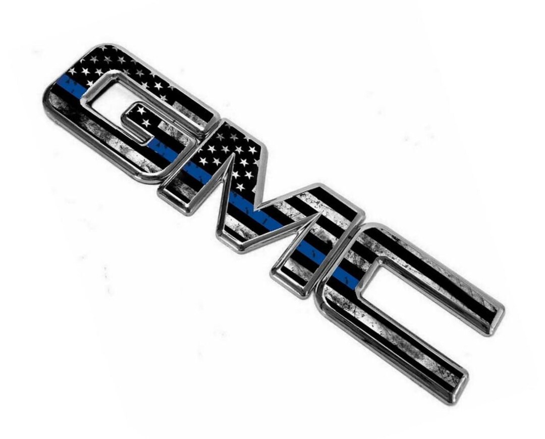 Thin Blue Line Police AMERICAN Flag Grill Emblem Overlay Decal for 2007 ...