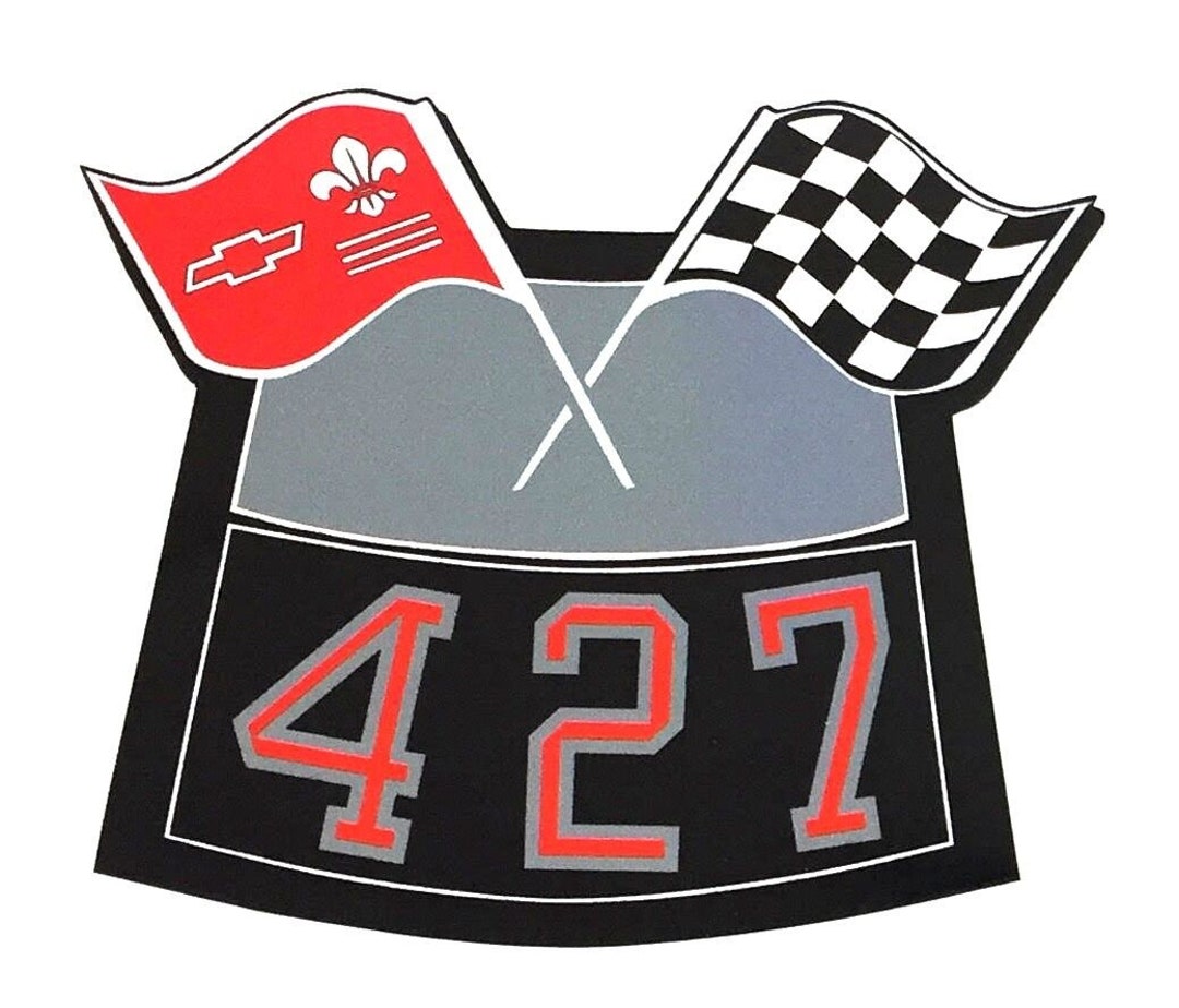 427 Flags Decal - Chrome Air Cleaner Decal - Chevy - Camaro - Chevelle ...