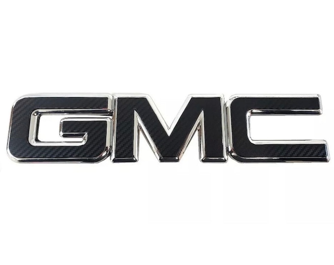 For GMC Sierra Yukon (07-17) Front Grill Emblem Decal Overlay - Carbon ...
