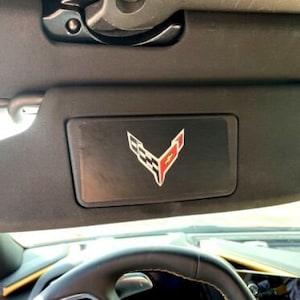 Fits 2020-2022 C8 Corvette Visor Warning Label Covers Decals With Flags ...