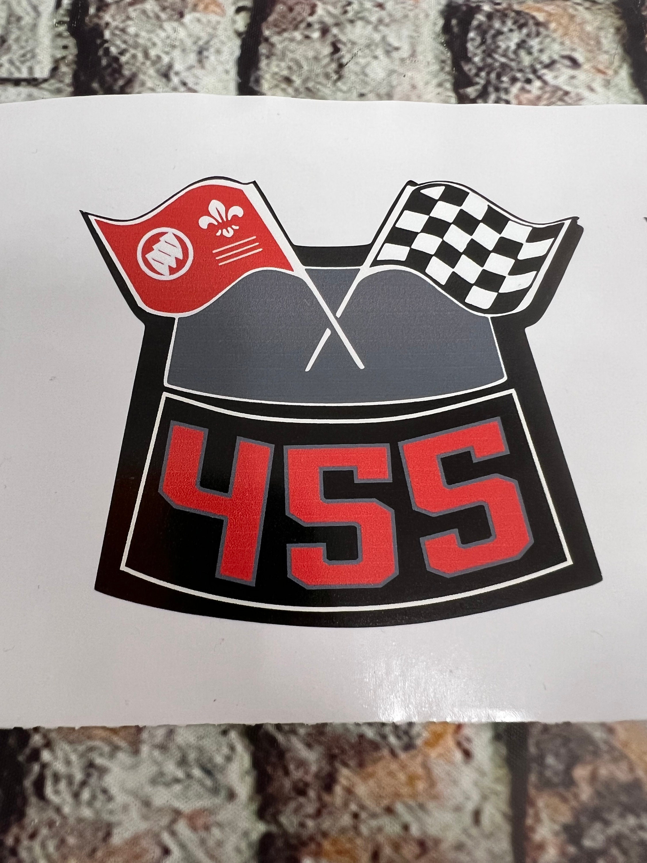 455 Flags Chrome Air Cleaner Decal for Pontiac, Oldsmobile, Buick, GTO ...