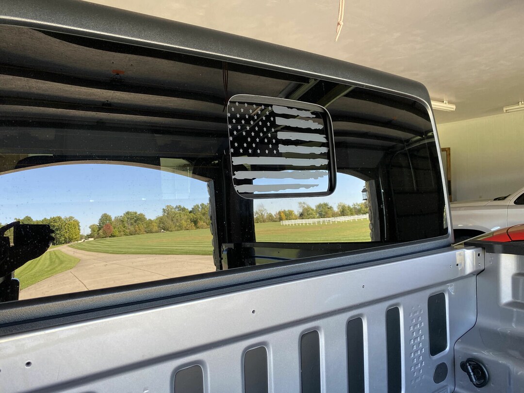 For 2016-2023 Jeep Gladiator Distressed American USA Flag Decal Fits ...