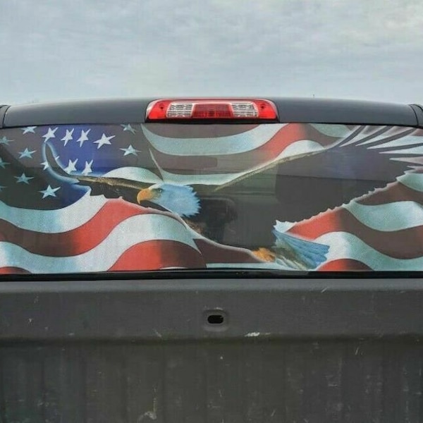 Truck Eagle Flag Decal - Etsy