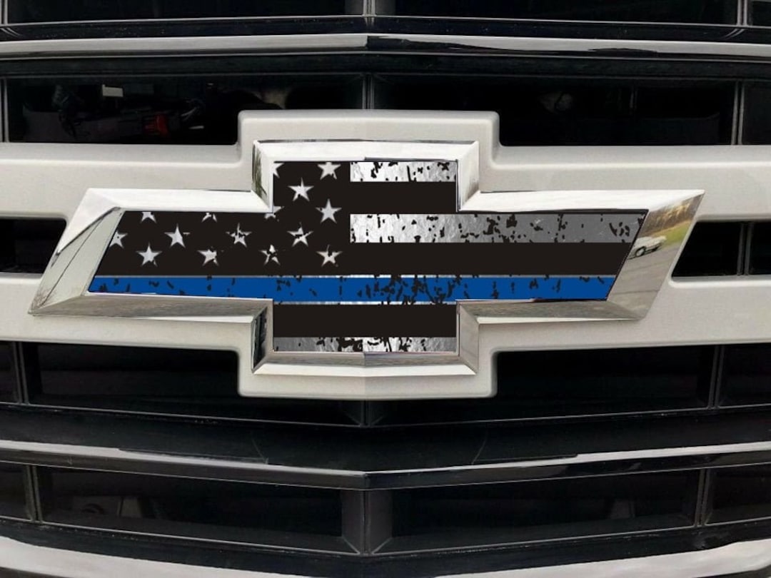 For Chevy Silverado/tahoe/truck Emblem Bowtie Thin Blue Line/ American ...