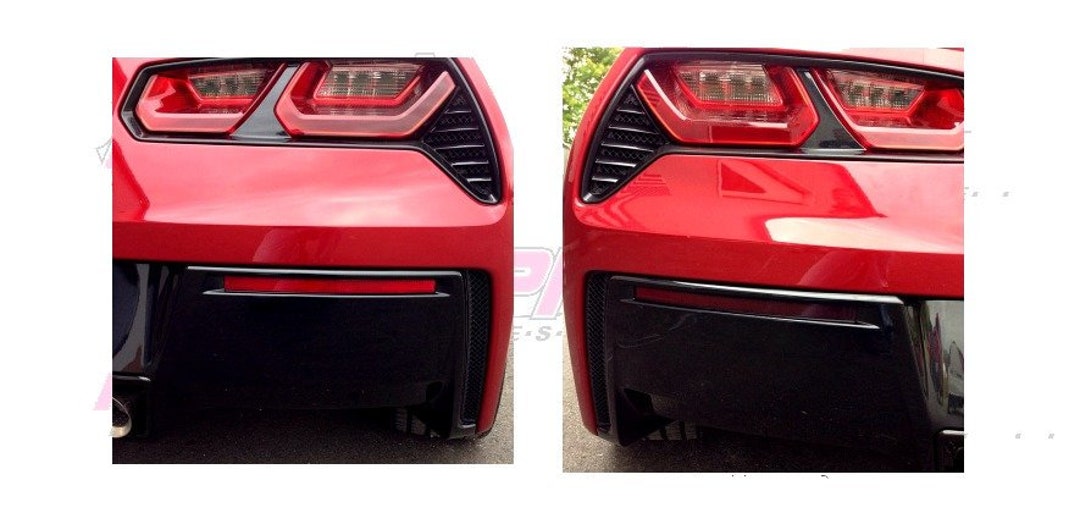 For 2014-2019 C7 Corvette Rear Bumper Lower Cover Reflectors Blackout ...