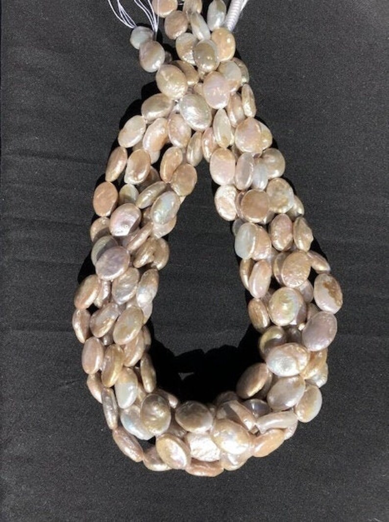 Freshwater Baroque Pearl, Champagne Color, Flat Oval, Vintage - Etsy