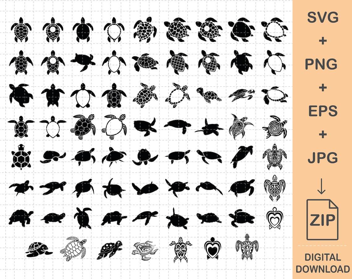 TURTLE SVG, Turtle Bundle SVG, Sea Turtle Png, Turtles Svg, Turtle ...