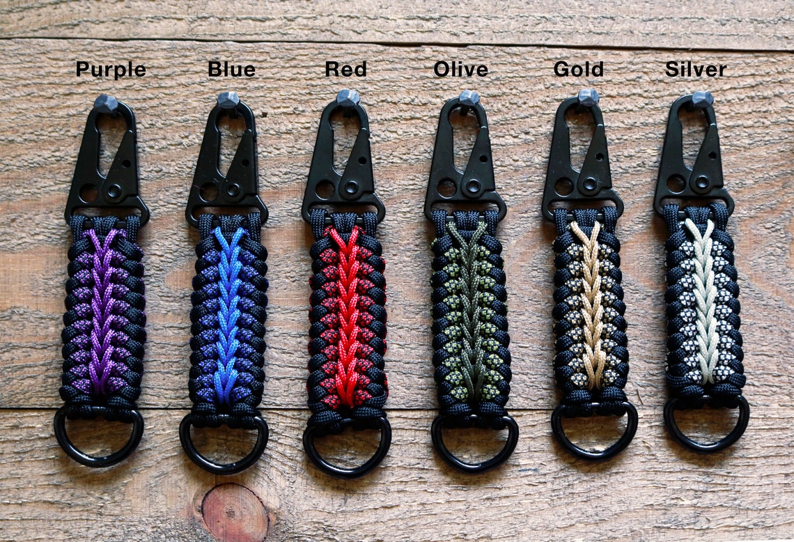 Hanging Keychain | Tuxedo Weave Diamond Paracord Detachable Sling Clip ...