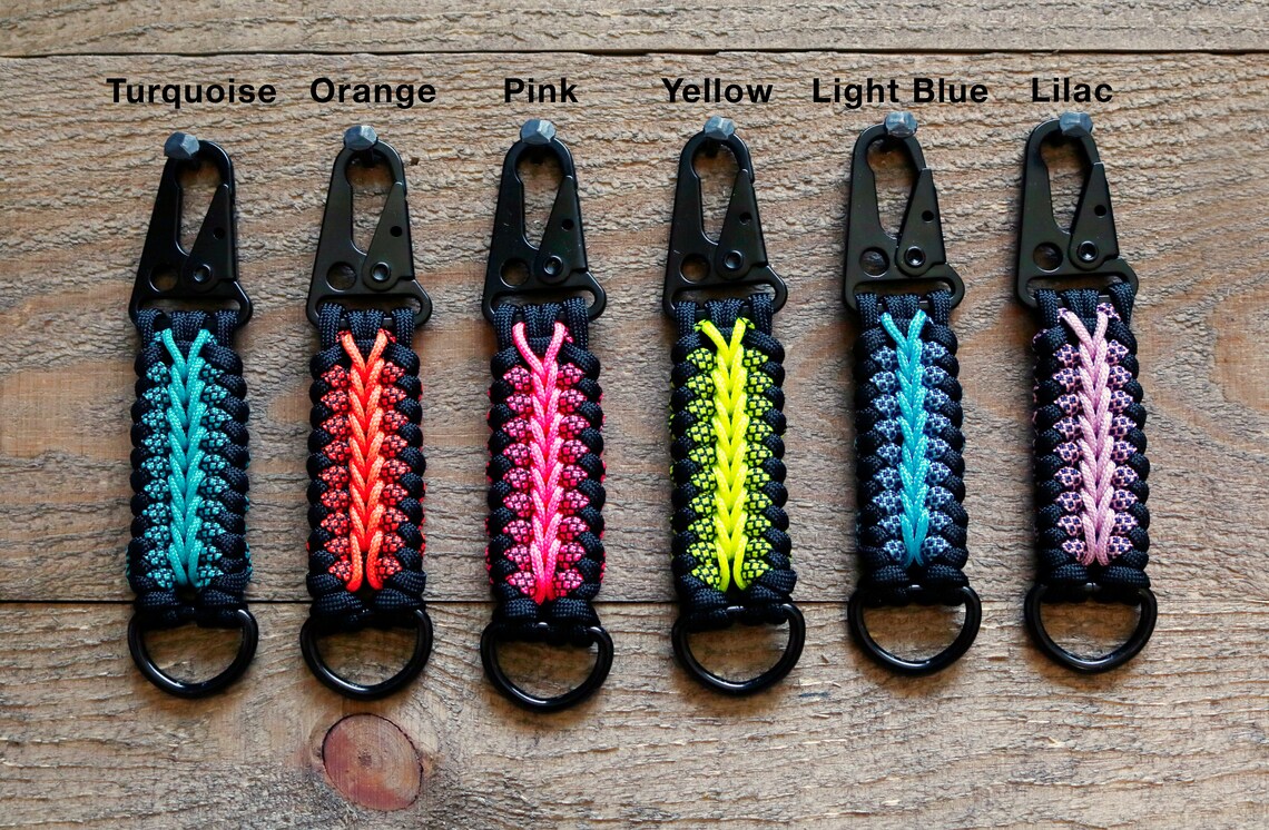Hanging Keychain | Tuxedo Weave Diamond Paracord Detachable Sling Clip ...