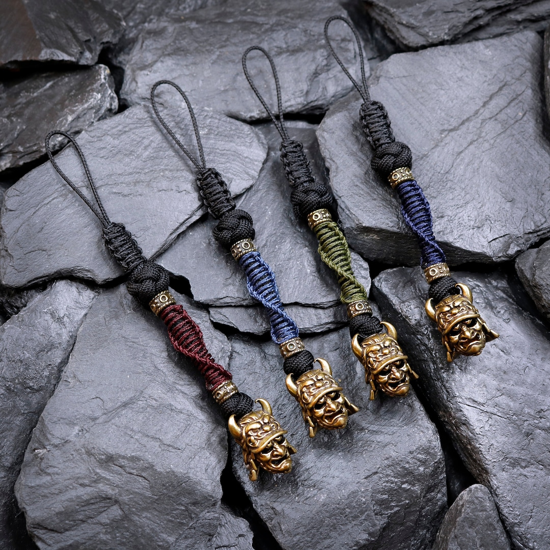 Paracord Knife Lanyard Bead, Oni Samurai Kabuto Helmet, Mempo Demon ...