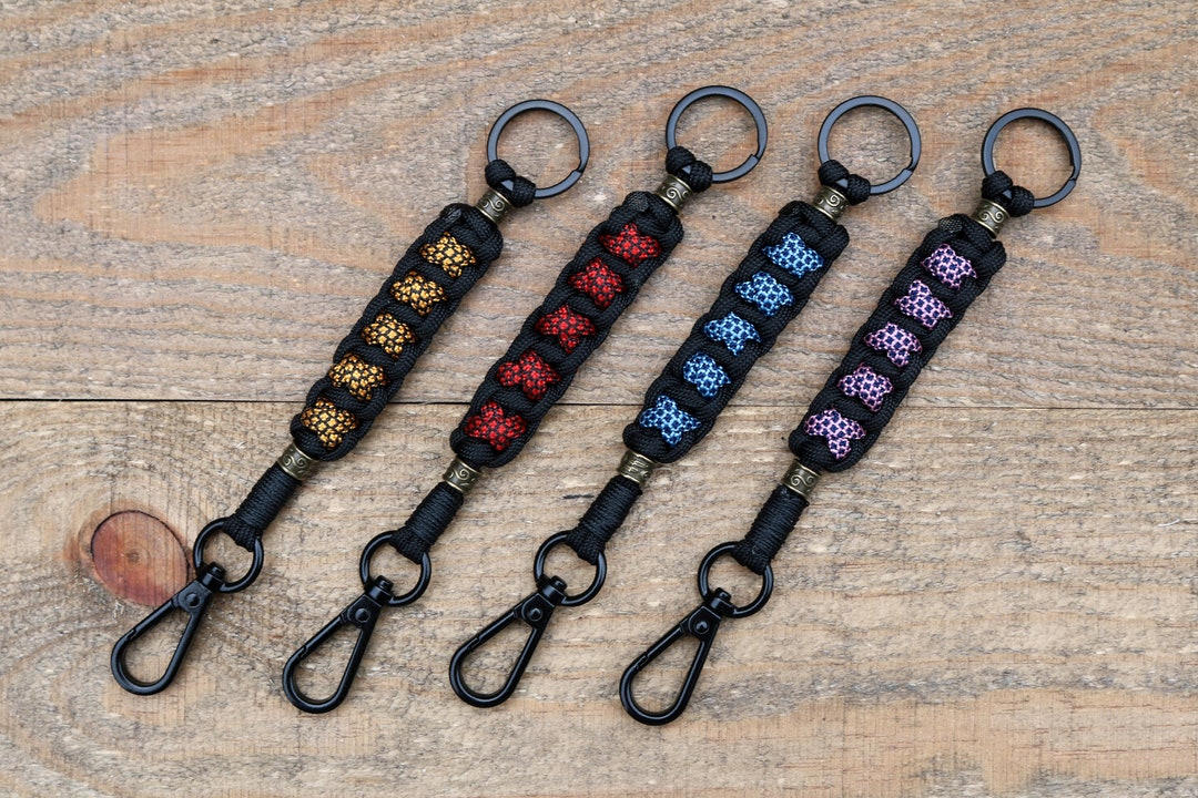 Hanging Keychain | Boxed X Diamond Paracord Lanyard | Lobster Claw ...