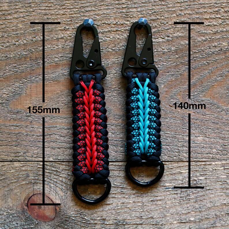Hanging Keychain | Tuxedo Weave Diamond Paracord Detachable Sling Clip ...