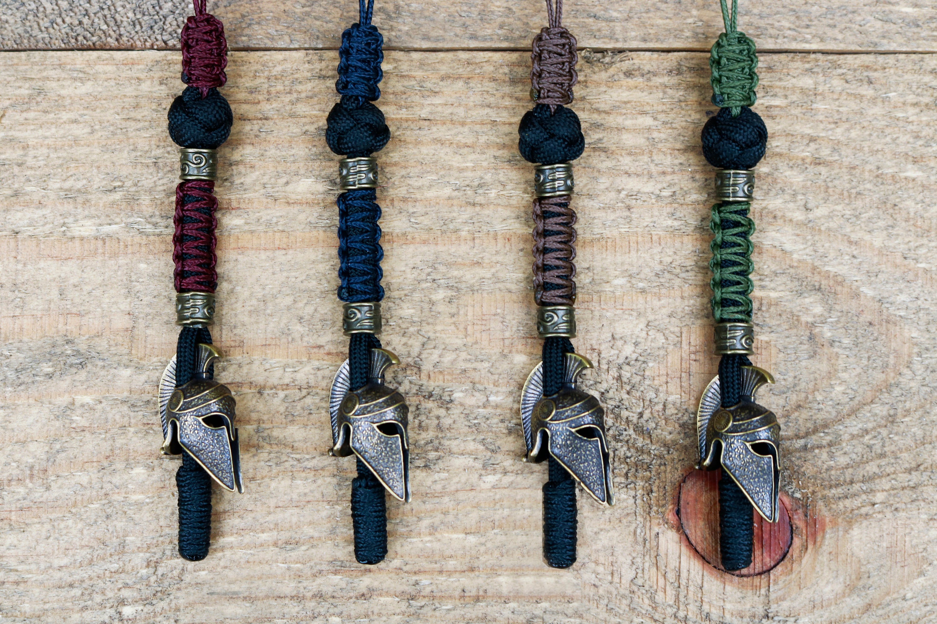Paracord Lanyard Spartan Helmet Bead W/ Micro Cord Tether, Fits Small ...