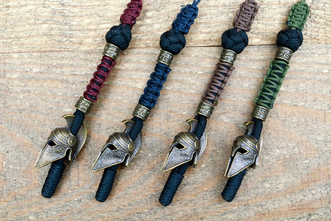 Paracord Lanyard Spartan Helmet Bead W/ Micro Cord Tether, Fits Small ...